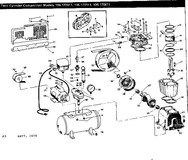 Air compressor motor assembly, 2-hp MC-58 | XPart Supply